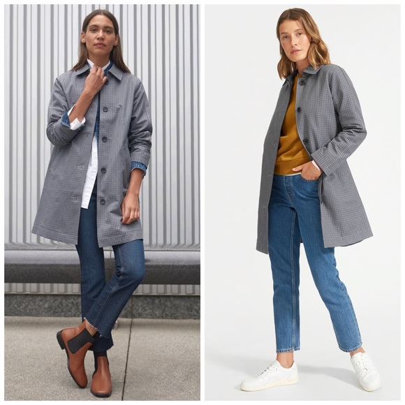 Everlane | Jackets & Coats | Everlane Mac Blue Check Water Resistant ...